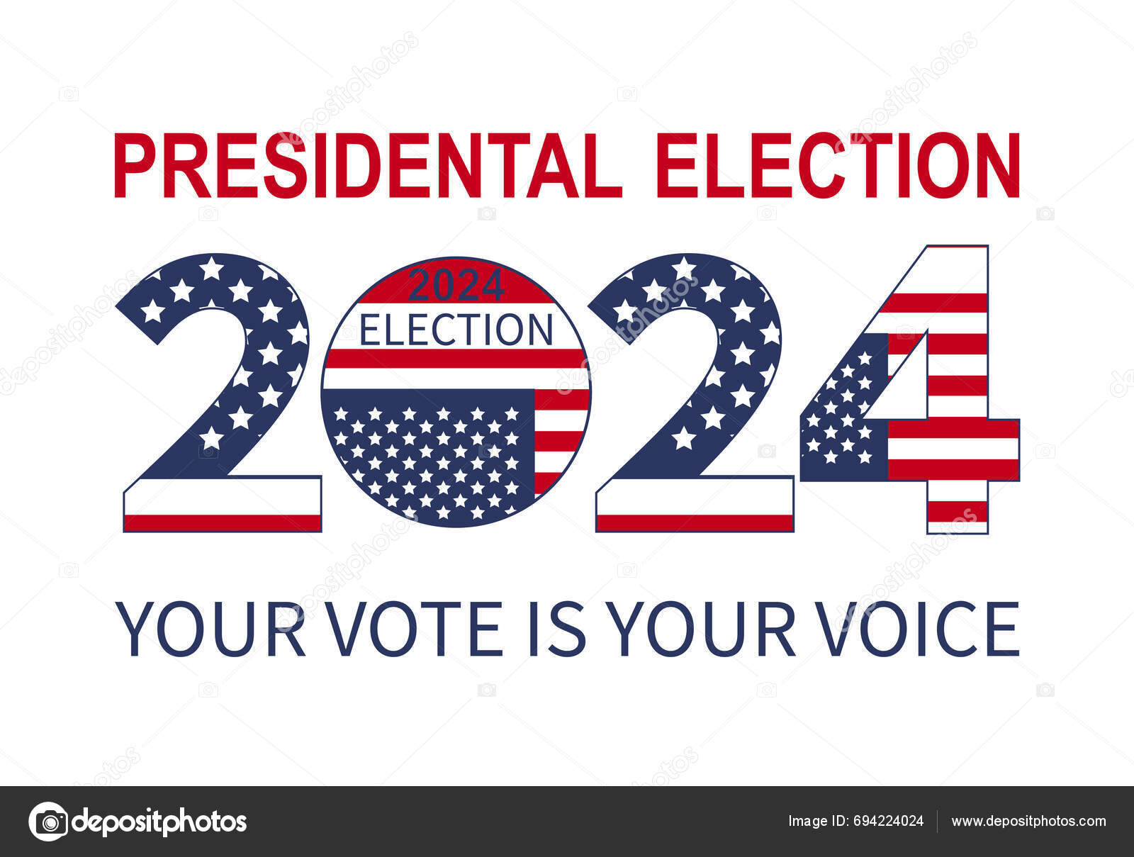 2024 Presidential Election Day Usa November Card Design Vote Your Stock ...