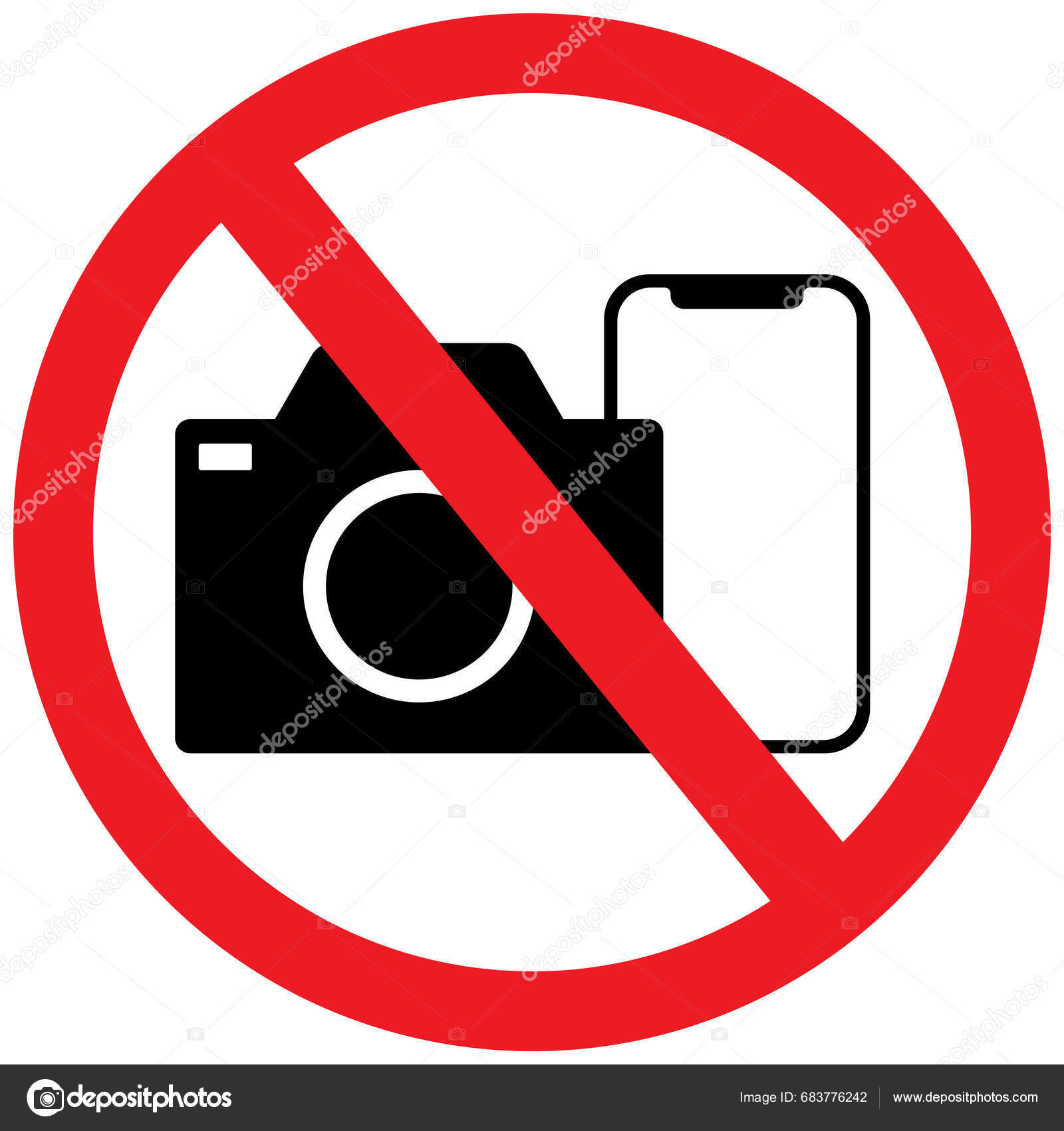 Cameras Mobile Phones Allowed Sign Icon Photography Video Prohibition ...