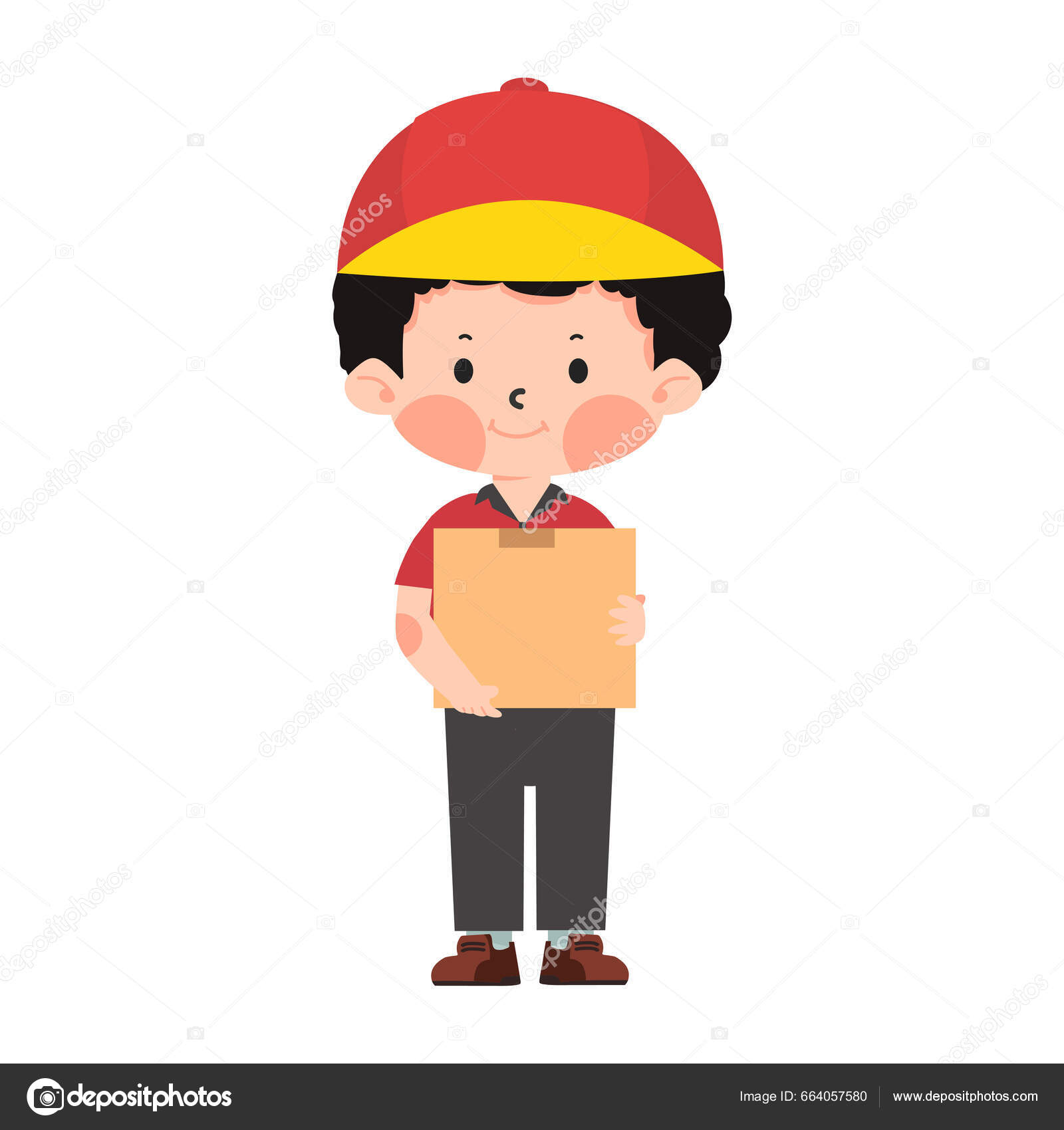 可爱的卡通送货员矢量图库矢量图作者：© focus_bell@hotmail.co.th 664057580