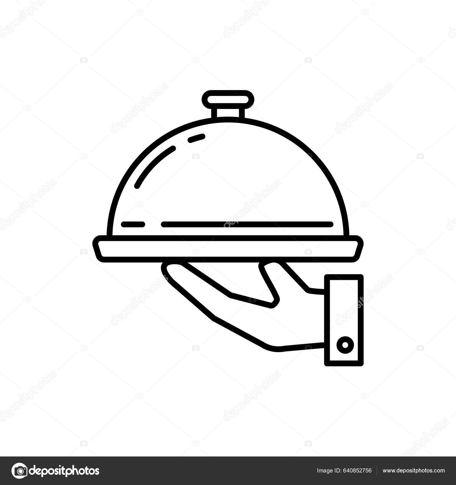 Simple Linear Food Dome Vector Illustration Isolated White Background ...
