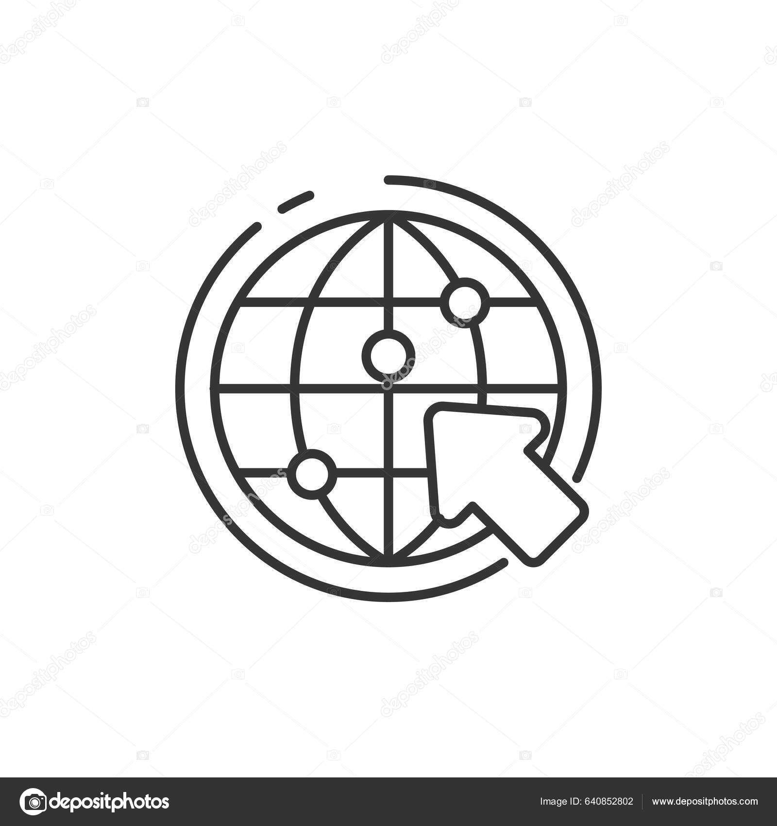 Linear Style Internet Icon Isolated White Background Stock Vector by ...