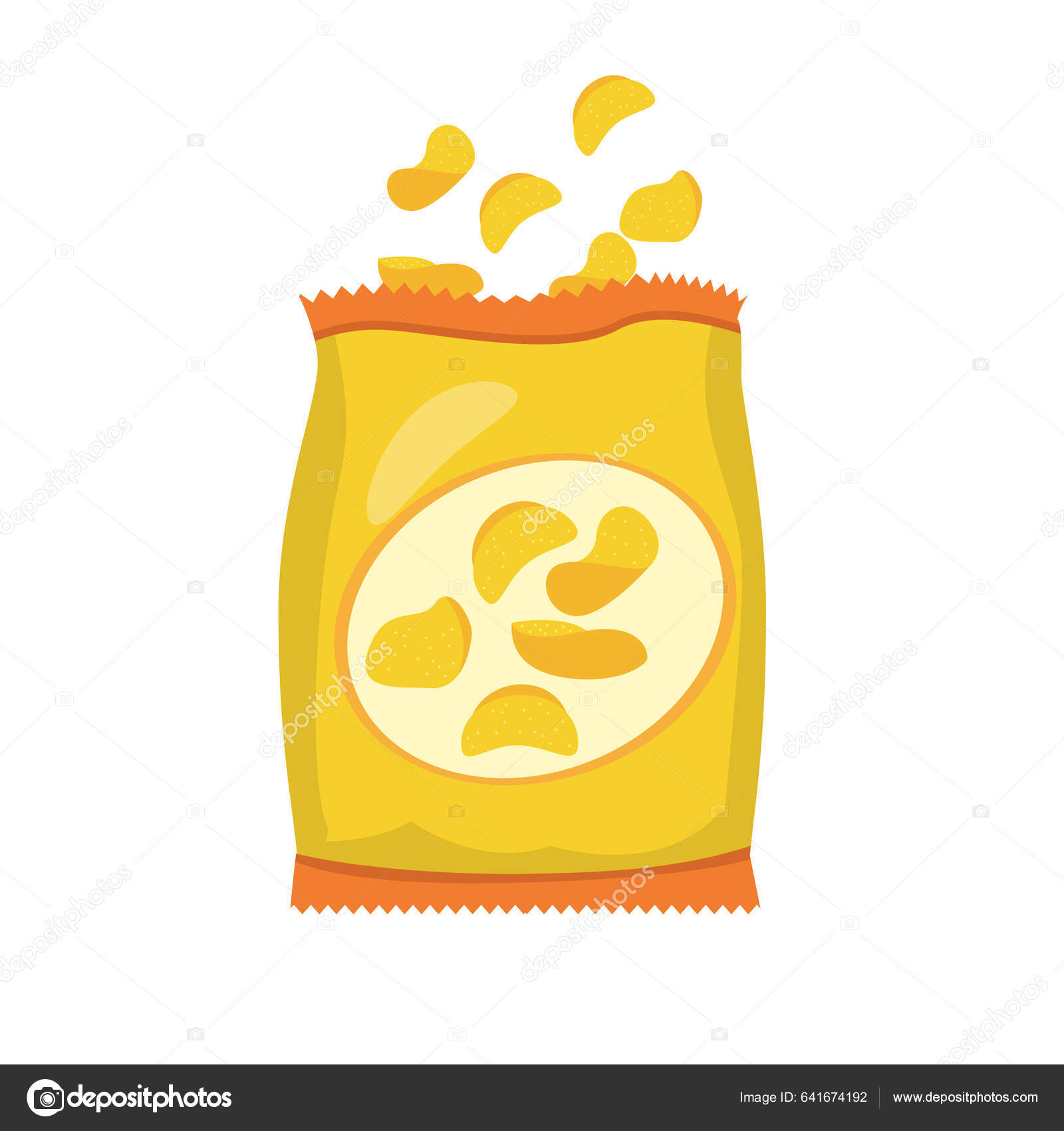 Bag Chips Vector Illustration Flat Design Isolated White Background ...
