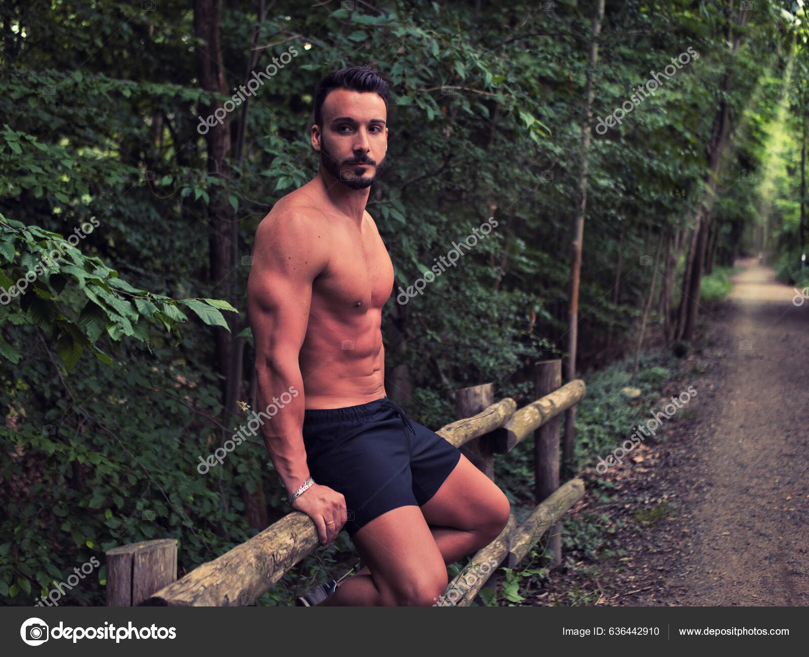 Handsome Muscular Shirtless Hunk Man Outdoor Country Sitting Wood Fence ... Handsome Muscular Shirtless Hunk Man Outdoor Country Sitting Wood Fence ...