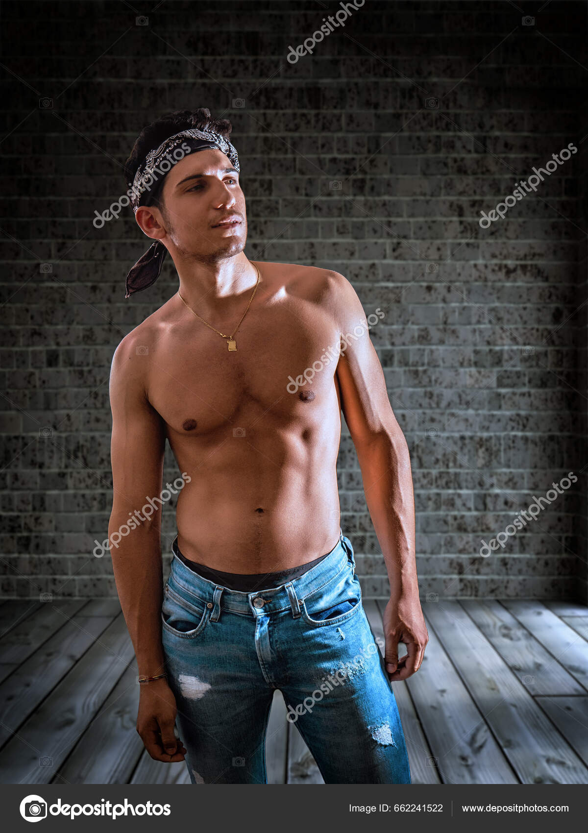 Guy Standing Up Shirtless