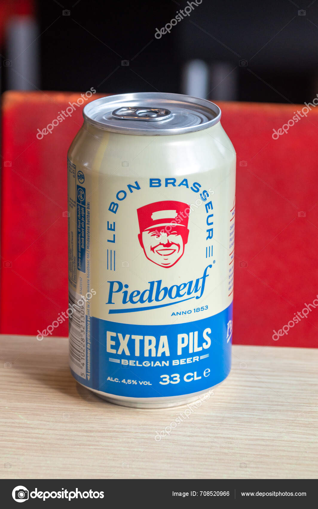 Antwerp Belgium February 2024 Can Piedboeuf Extra Belgian Pils Beer ...