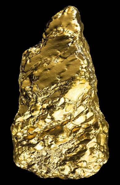 Big Shiny Golden Nugget Black Coals Top View Gold Mine Stock Photo by ...