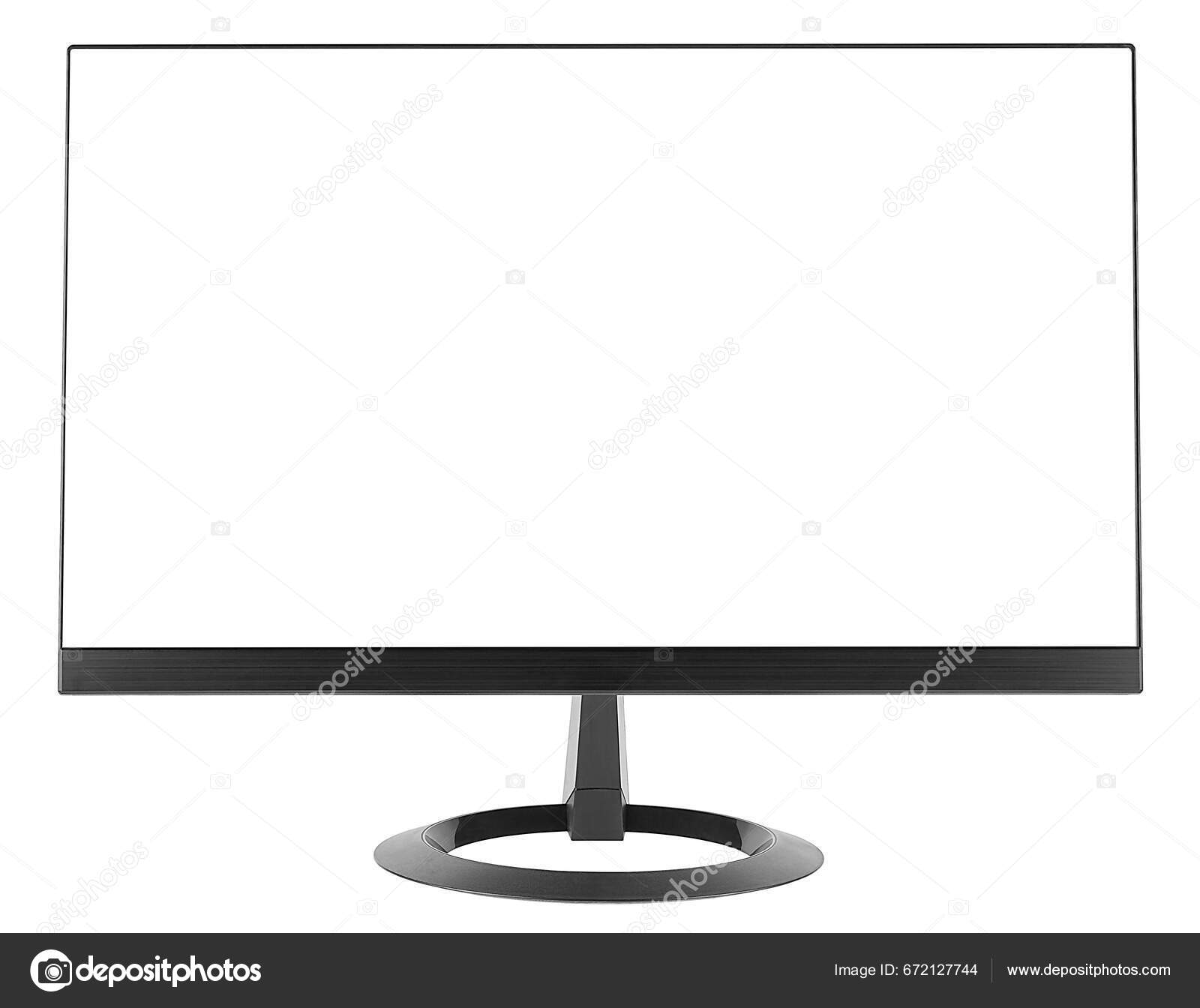 Monitor Computadora Blanco Pantalla Ancha Aislada Sobre Fondo Blanco ...