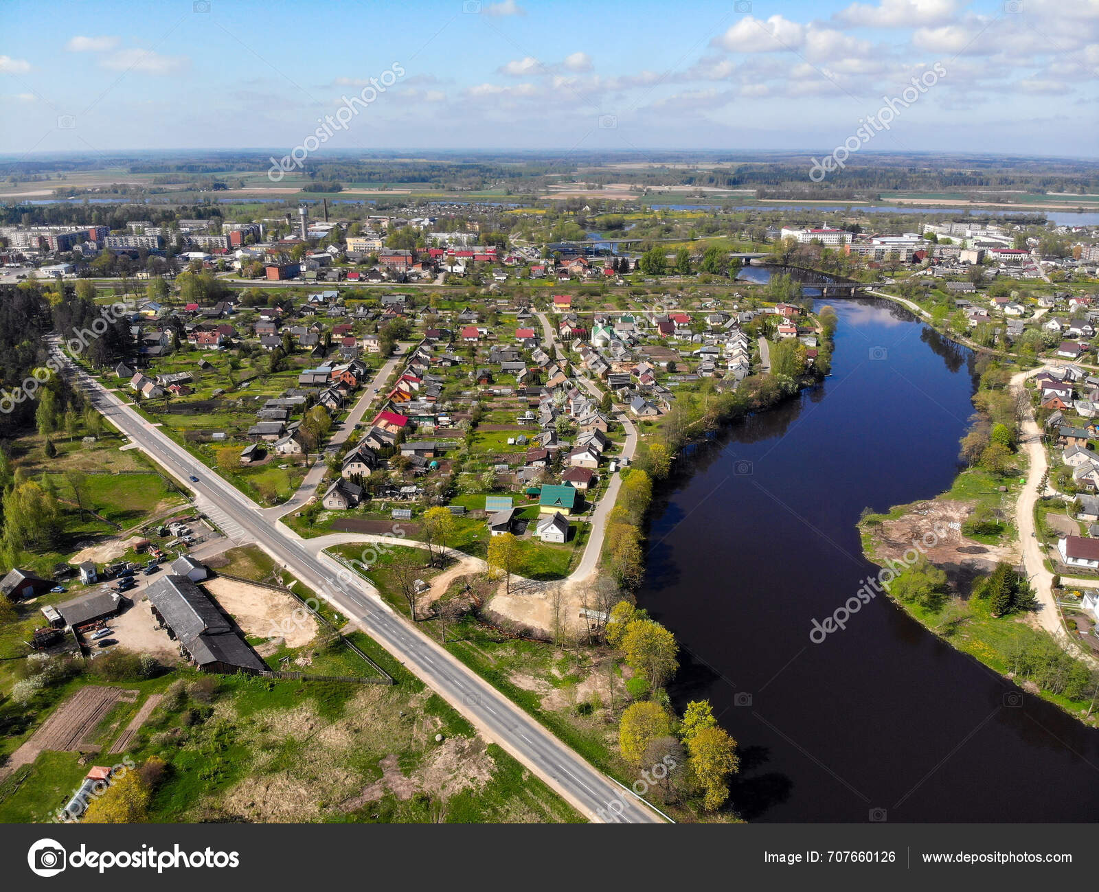 View Dubna River Town Livani Latvia — Stock Editorial Photo © askoldsb ...