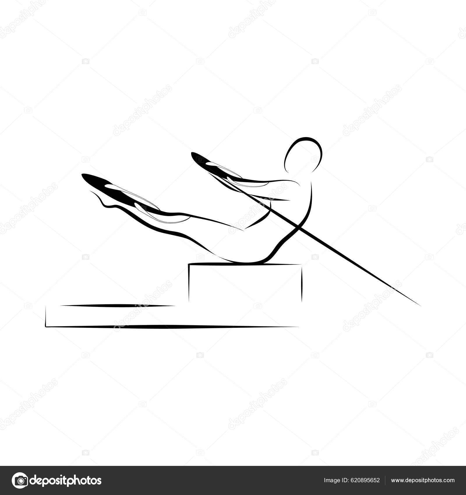 Pilates Reformer Pose Vector Illustration Stock Vector by ©sashica ...