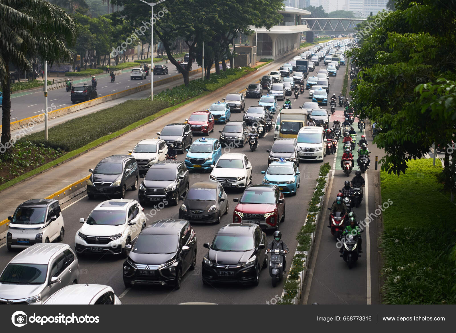 Jakarta Indonesia Driving Jakarta Indonesia July 29 2023 Traffic Stock