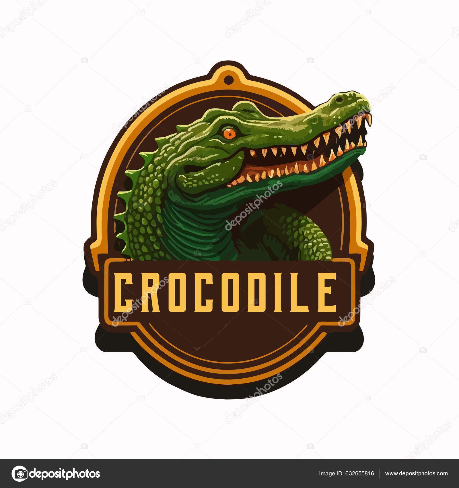 Gambar Vektor Dari Karakter Buaya Lencana Maskot Untuk Poster Banner ...