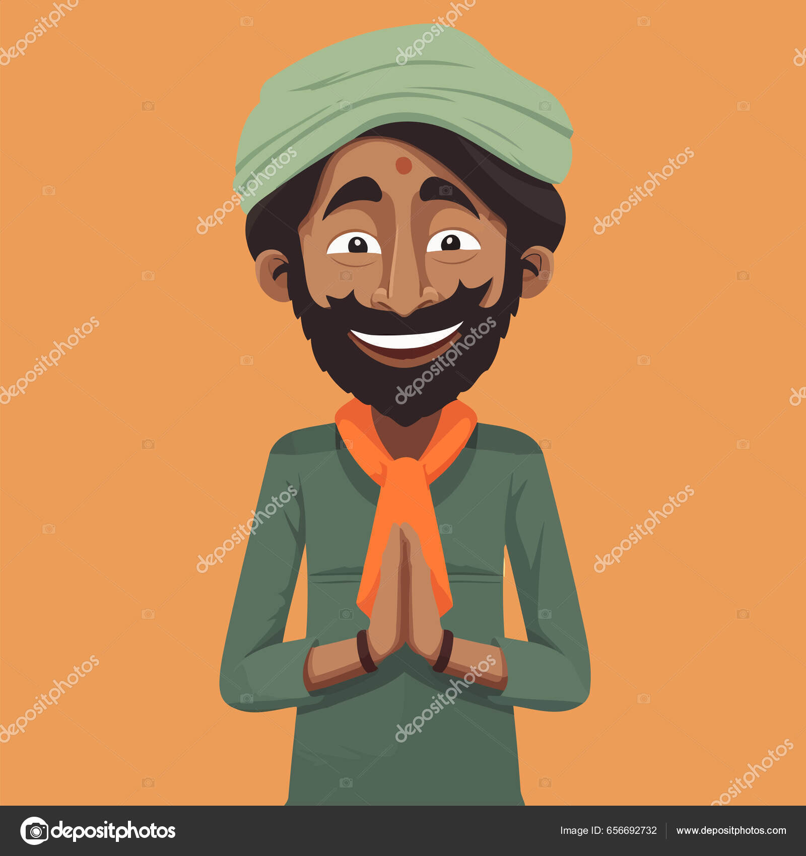 Indian Man Traditional Clothes Vector Illustration Flat Style Asian ...