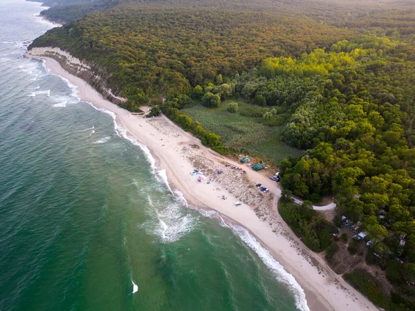 Aerial Top View Sea Beach Forest Its Beautiful Natural Landscape Stock ...