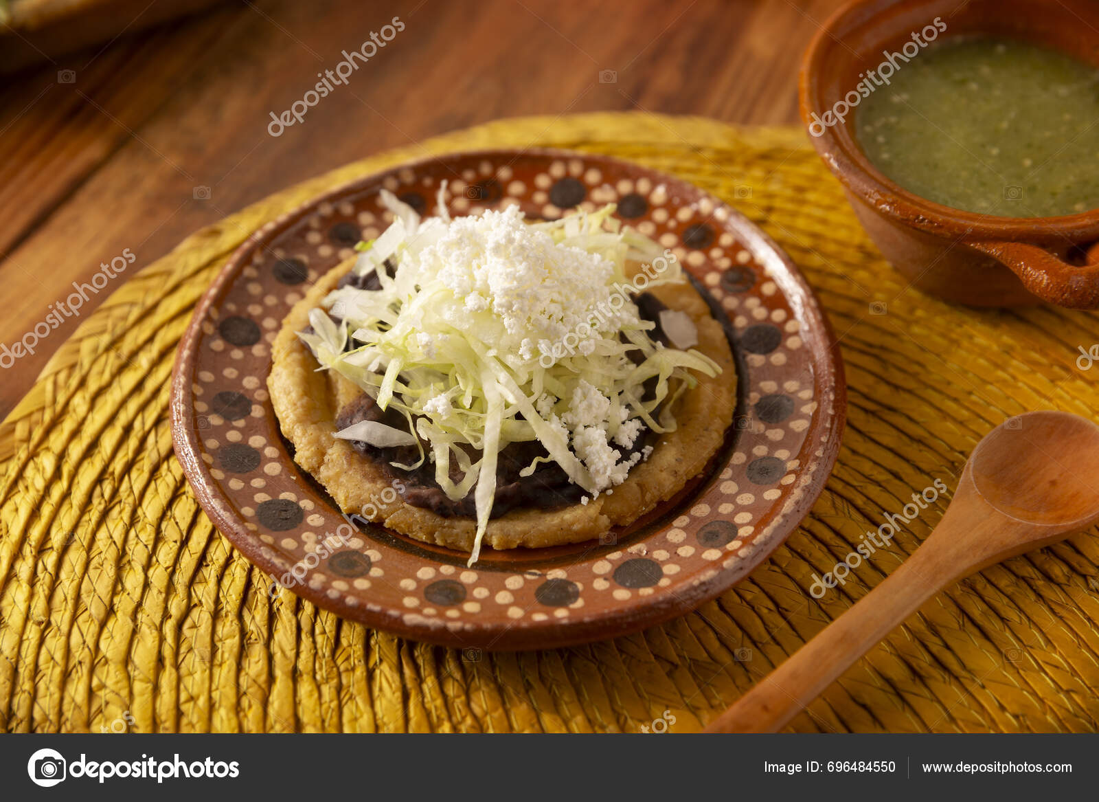 Sope Mexican Typical Food Prepared Flattened Fried Corn Dough Covered ...