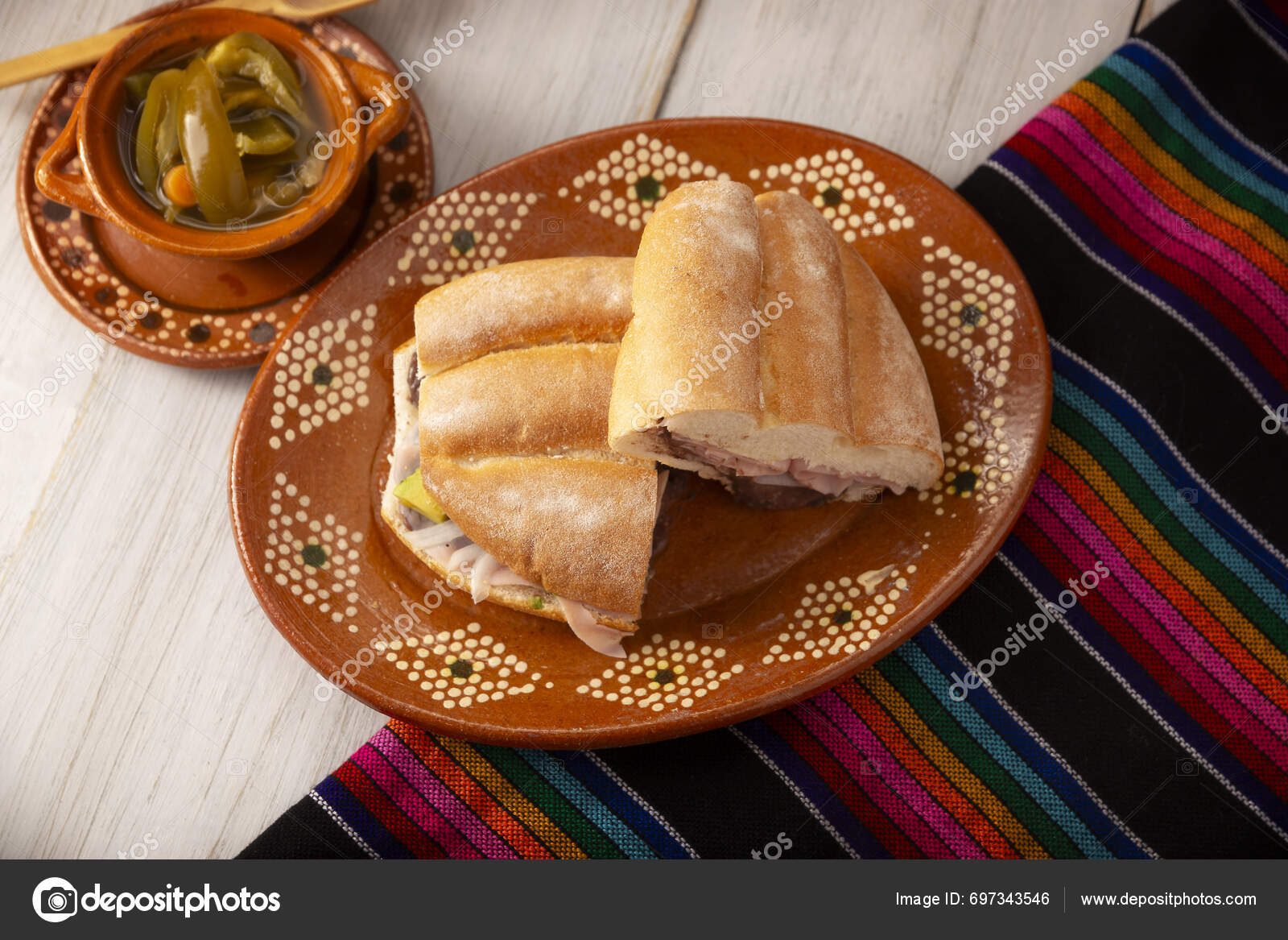 Mexican Ham Sandwich Mexico Called Torta Jamon Most Popular Mexican ...