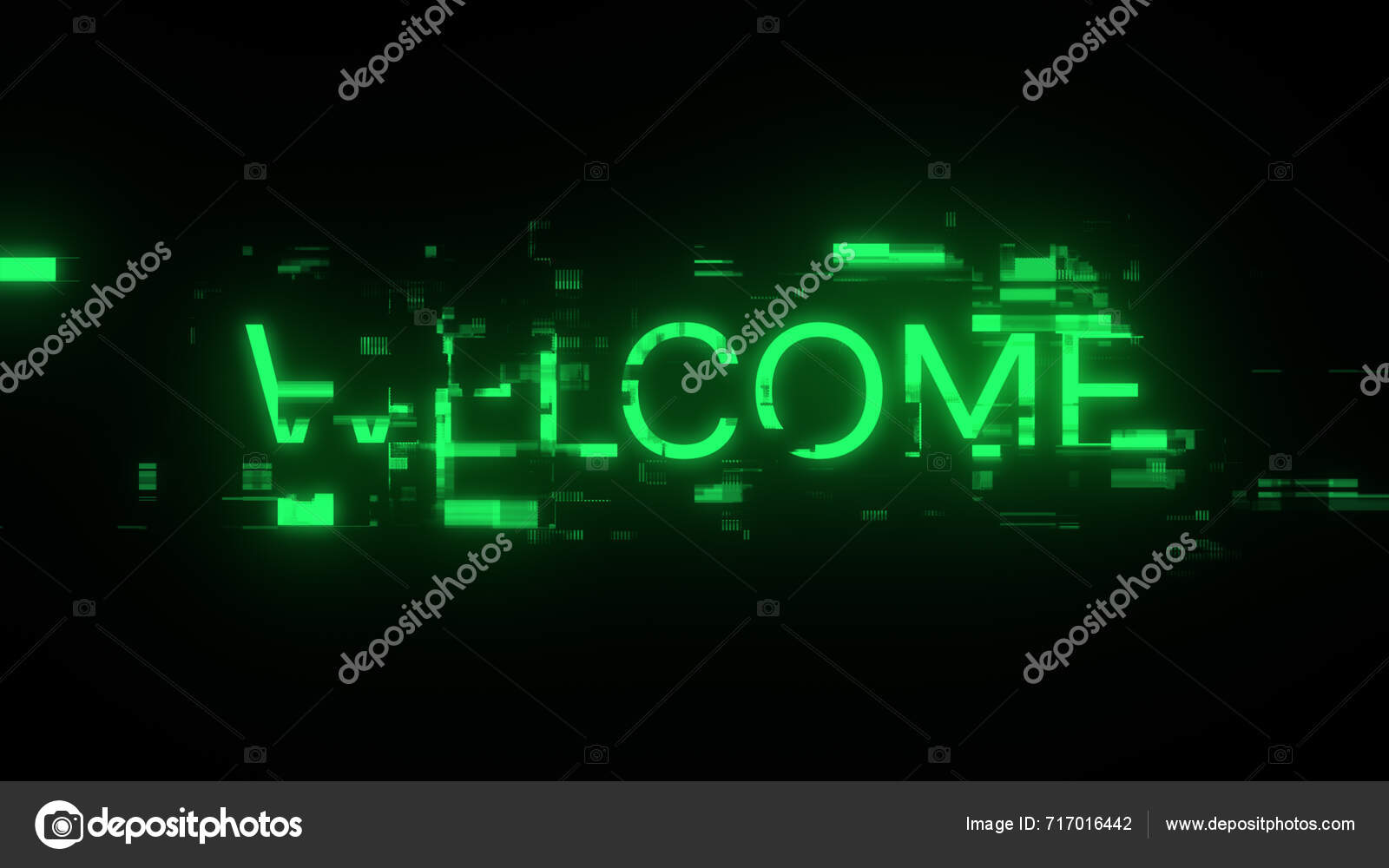 Rendering Welcome Text Screen Effects Technological Failures ...