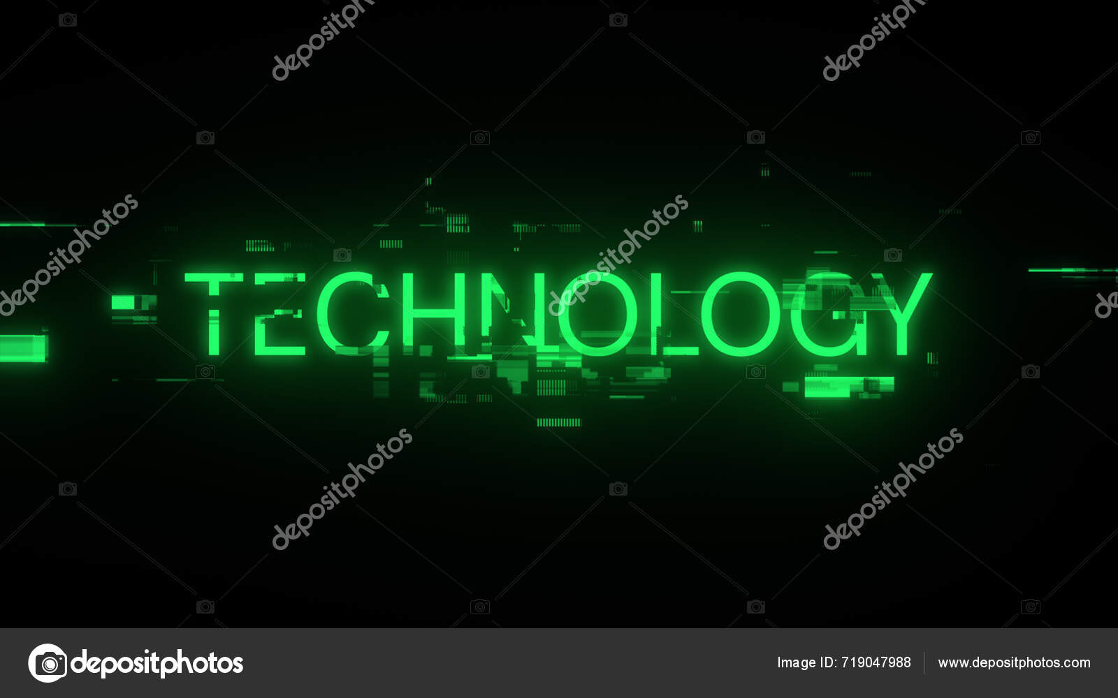 Rendering Technology Text Screen Effects Technological Failures ...
