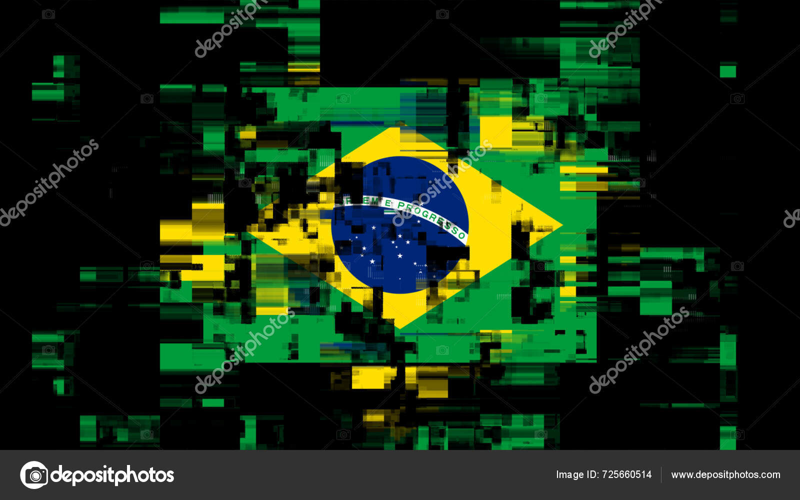 Rendering Flag Brazil Screen Effects Technological Failures Spectacular ...