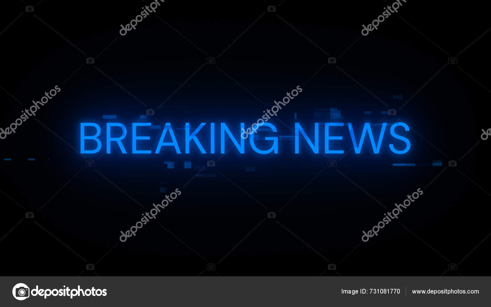 Rendering Breaking News Text Screen Effects Technological Failures ...