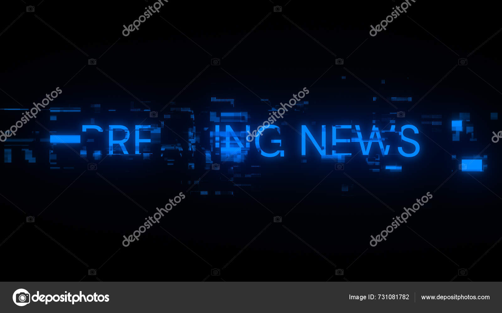 Rendering Breaking News Text Screen Effects Technological Failures ...