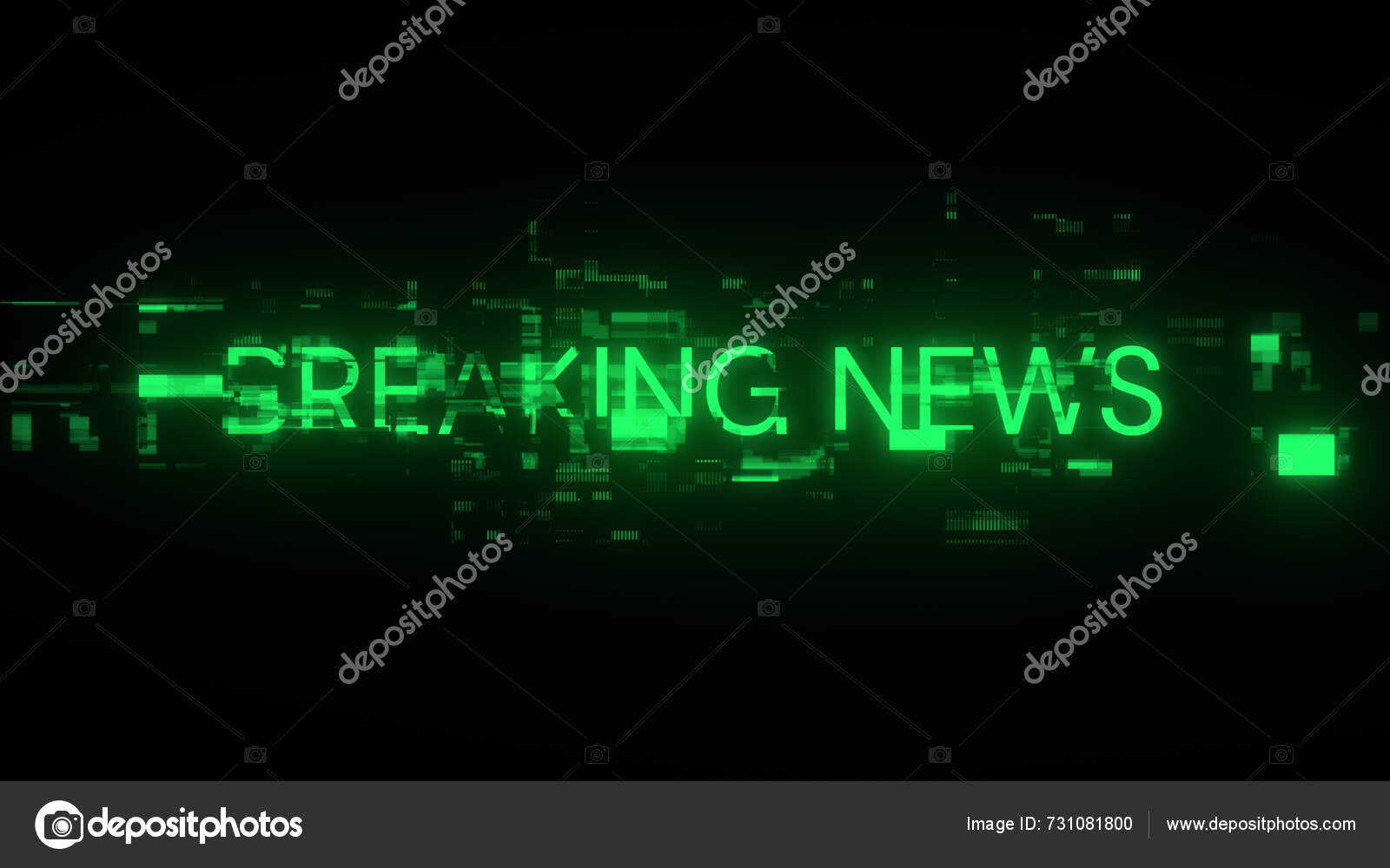 Rendering Breaking News Text Screen Effects Technological Failures ...