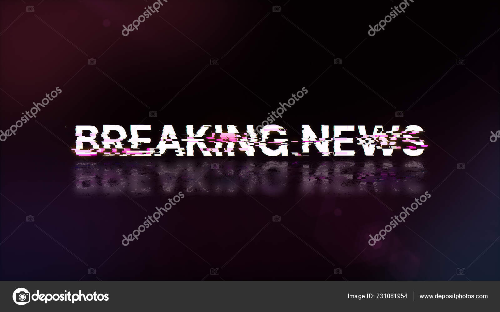 Rendering Breaking News Text Screen Effects Technological Failures ...