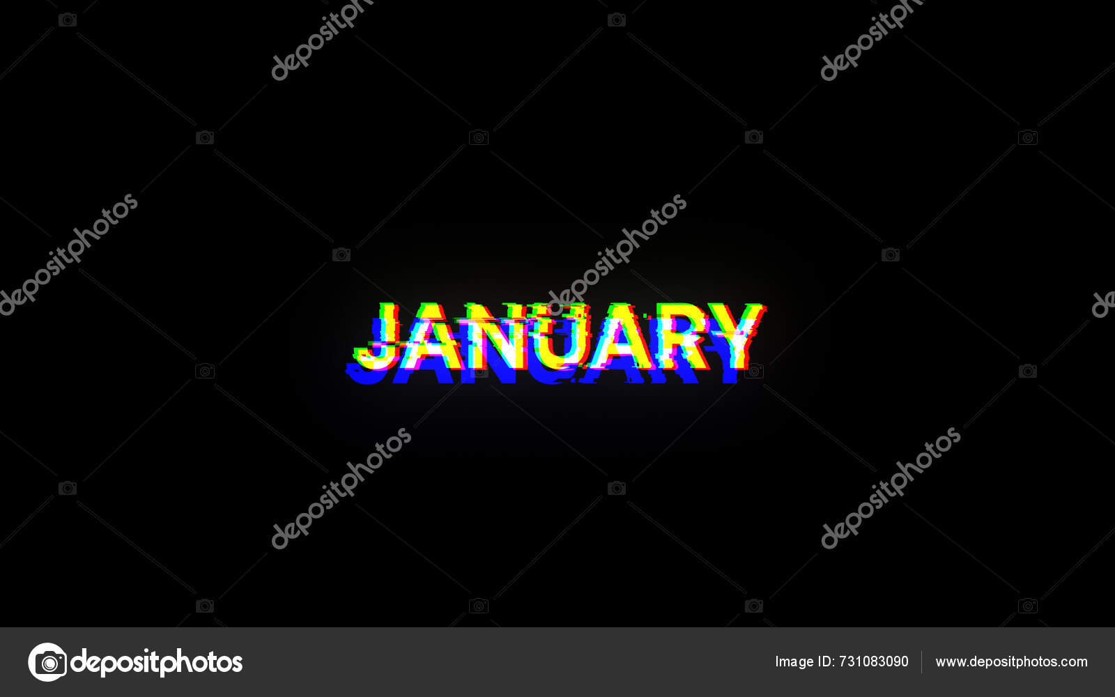 Renderizado Texto Enero Con Efectos Pantalla Fallas Tecnológicas Glitch ...