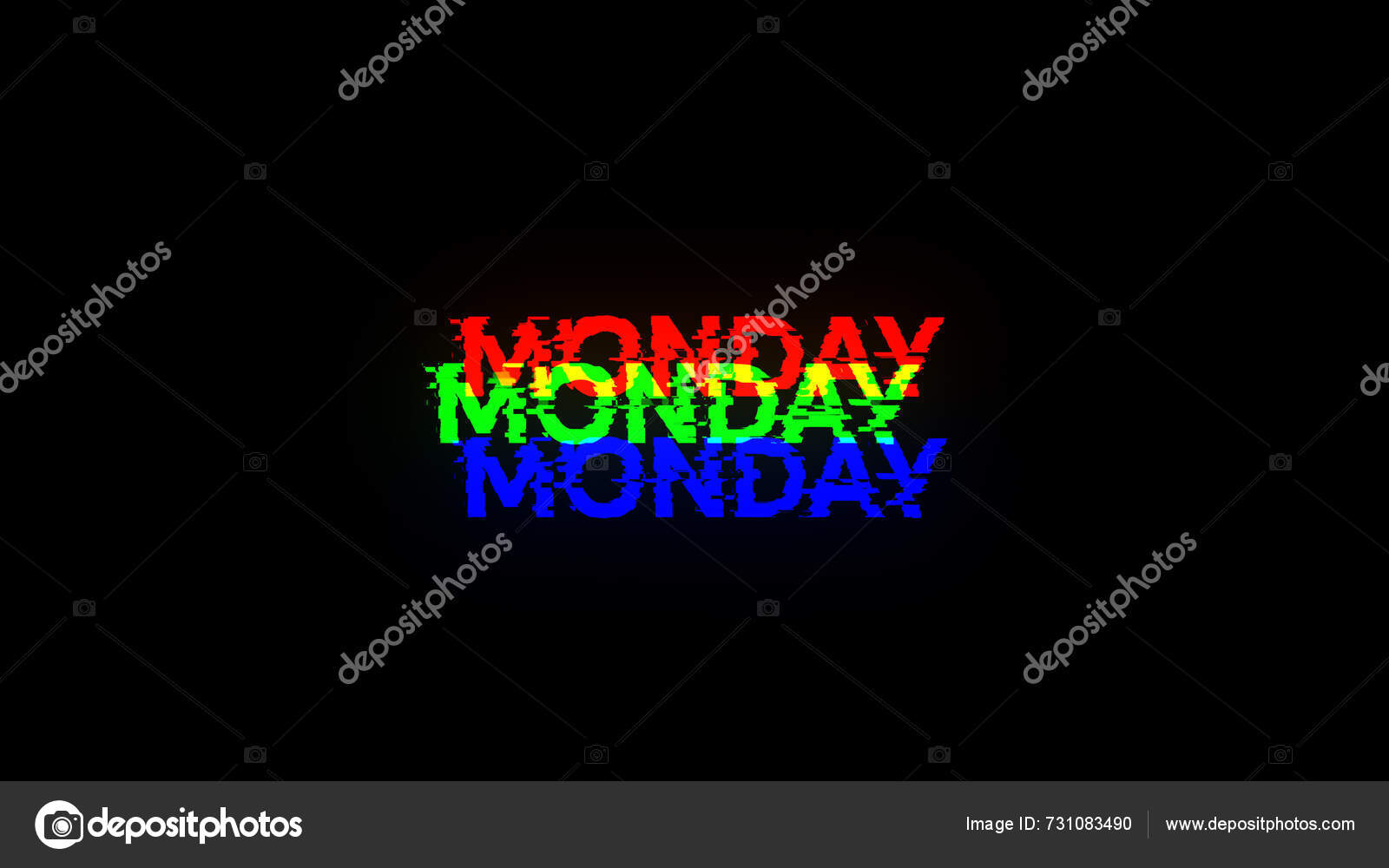 Rendering Monday Text Screen Effects Technological Failures Spectacular ...