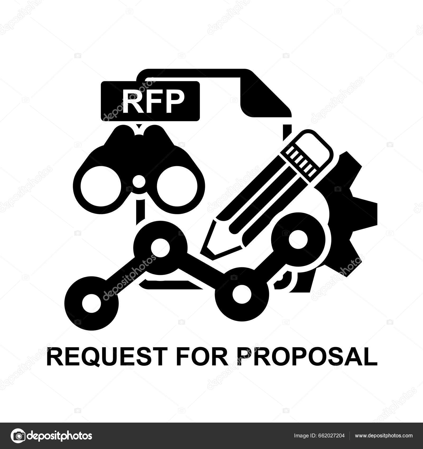 Rfp Icon Solicitud Propuesta Informe Símbolo Del Documento Aislado ...