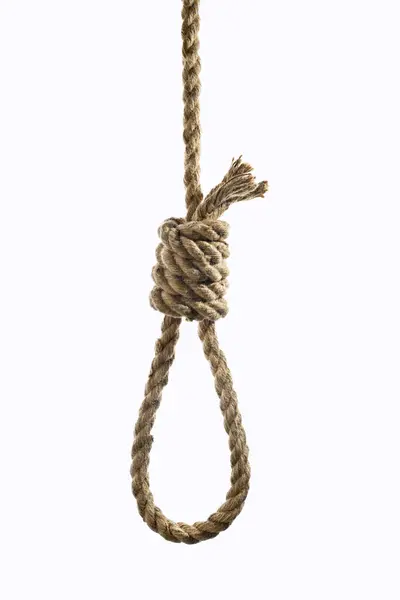 Man Hand Holding Rope Hangman Noose Knot Isolated White Background ...