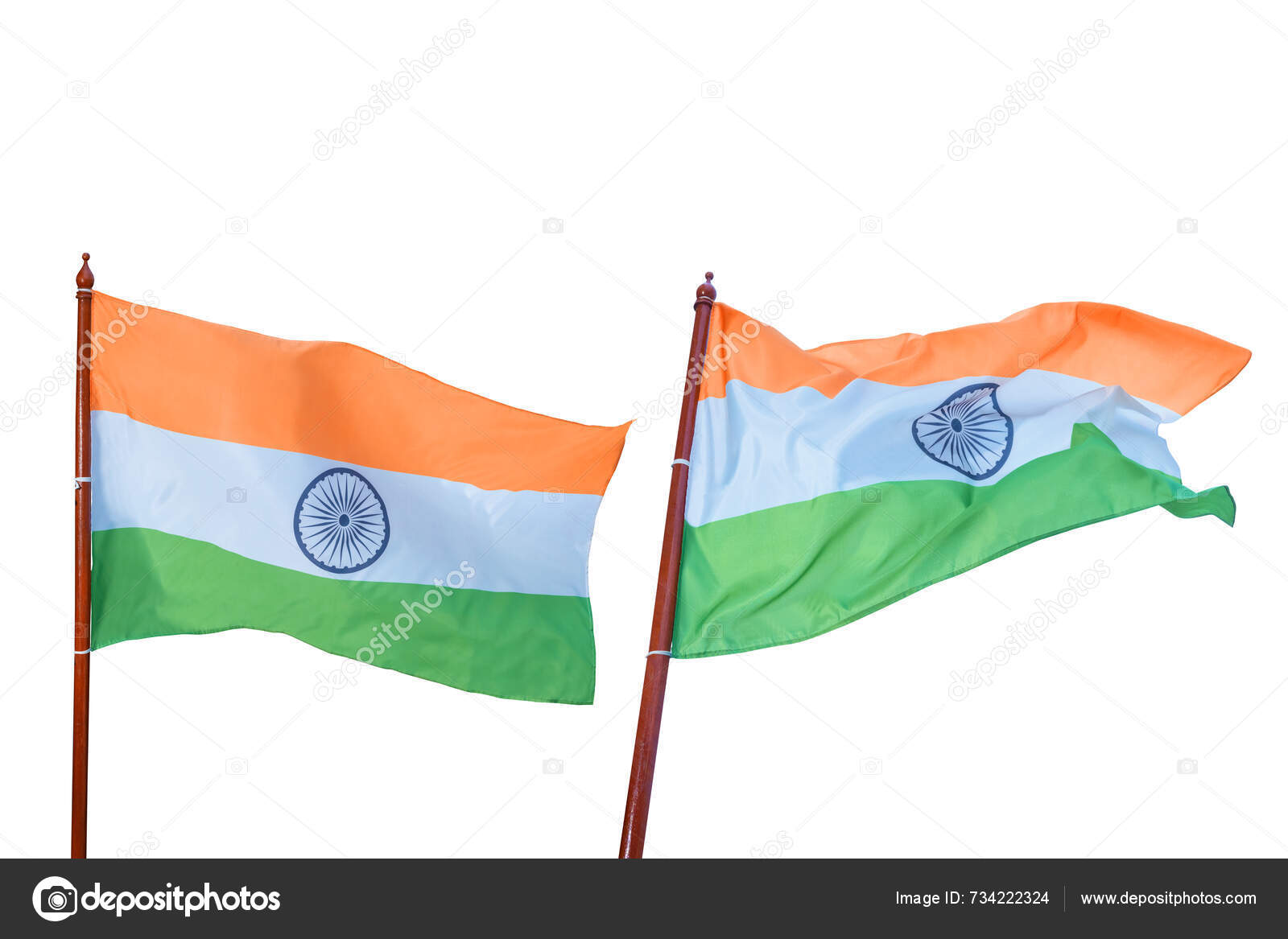 Two Flags India Shown One Green White Red Other Green — Stock Photo ...
