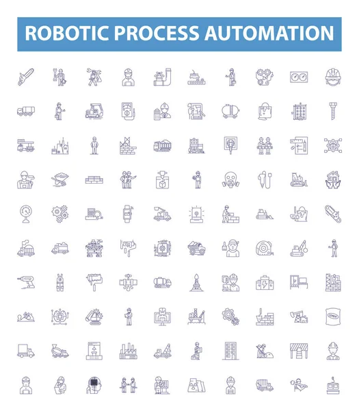 Automation Line Vector Icons Signs Robotics Mechatronics Cybernetics Programming Algorithm Stock ...