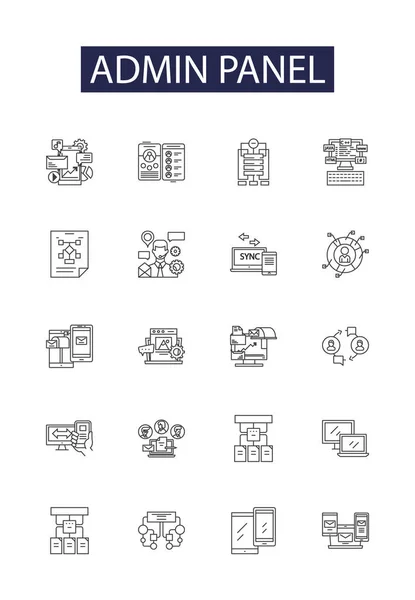 Office Icons Line Signs Web Symbols Set Vector Isolated Illustration ...