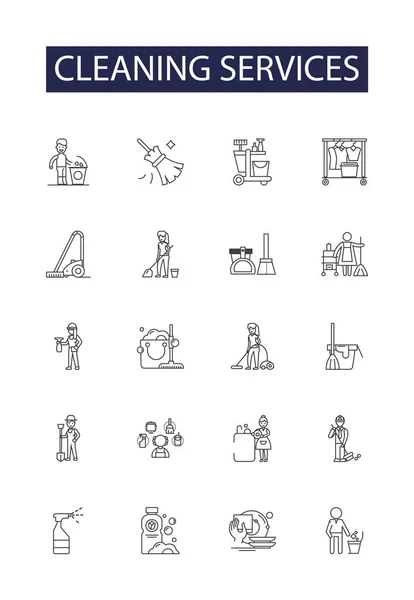 Cleaning Line Icons Signs Set Design Collection Sanitize Wash Scrub ...