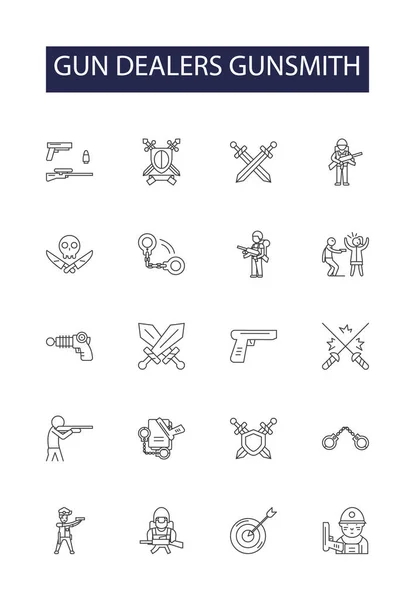 Mafia, man with gun vector line icon, linear concept, outline sign ...