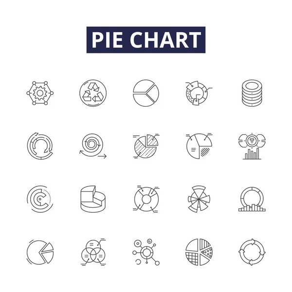 Pie gr fico l nea vectorial iconos y signos. Gr fico, Gr fico, Diagrama, C rculo, Fracci n ...
