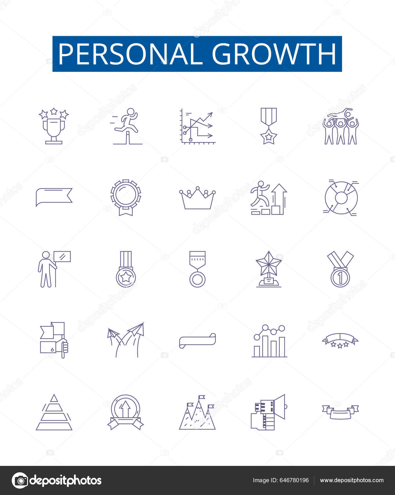Personal Growth Line Icons Signs Set Design Collection Self Improvement ... Personal Growth Line Icons Signs Set Design Collection Self Improvement ...
