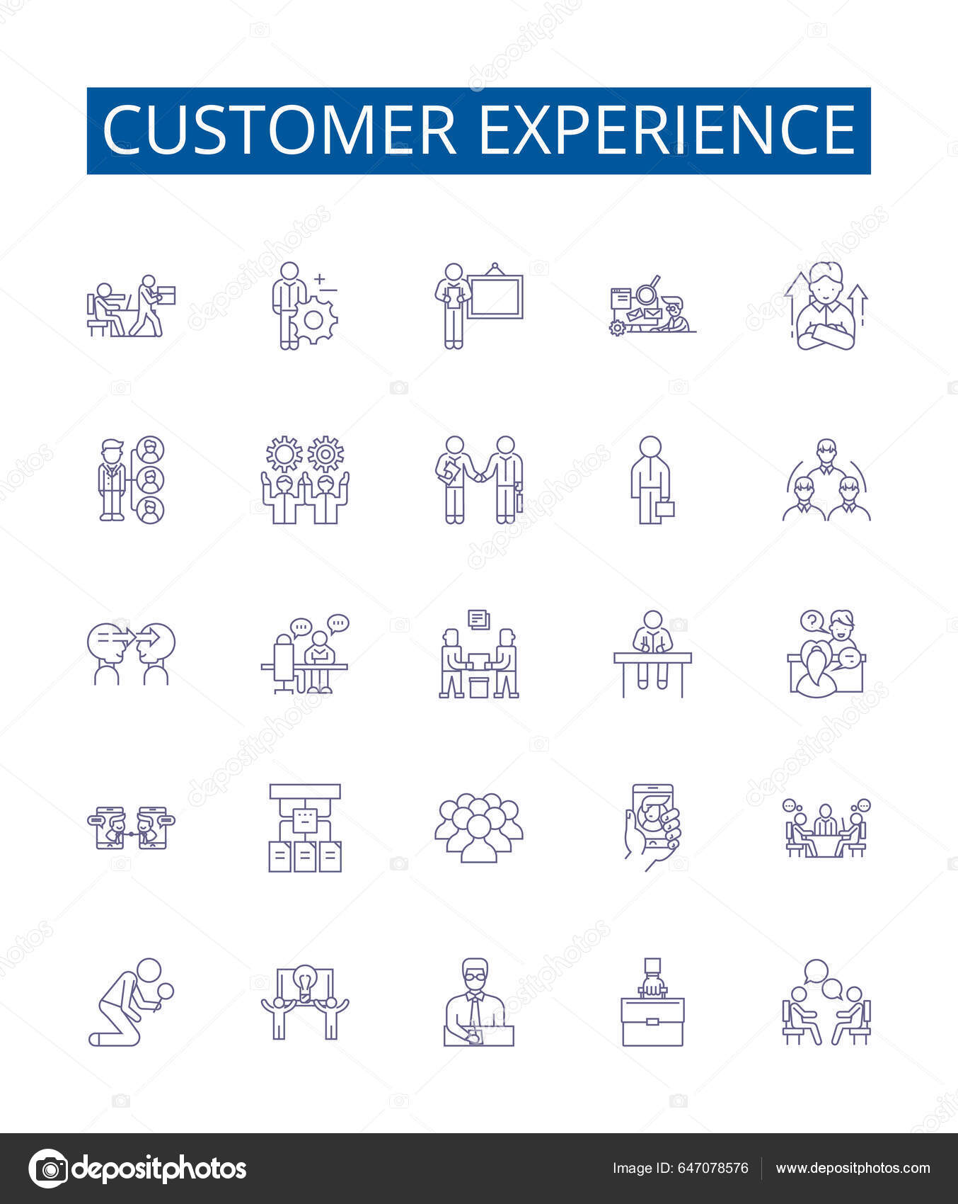 Customer Experience Line Icons Signs Set Design Collection Client ... Customer Experience Line Icons Signs Set Design Collection Client ...
