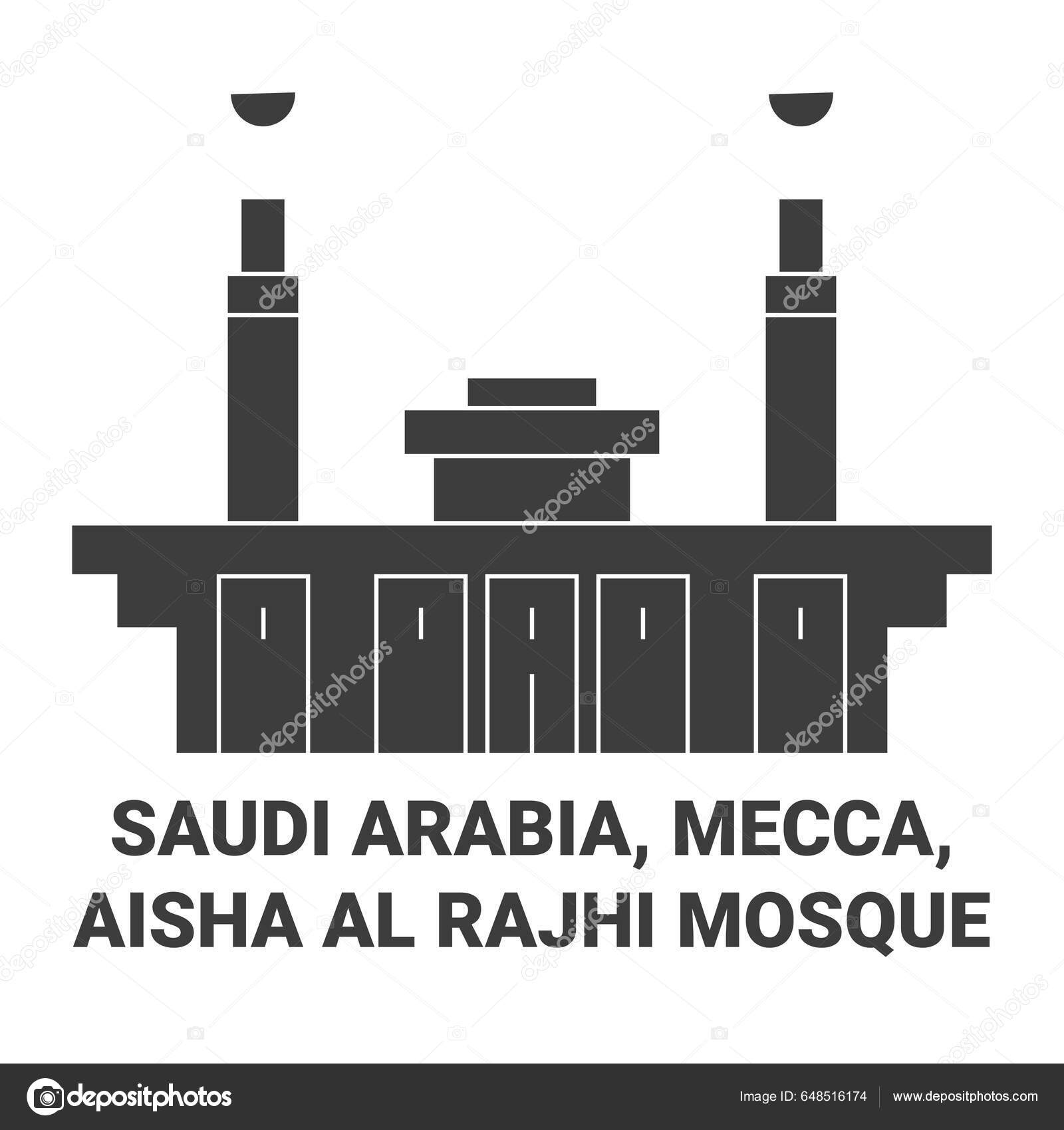 Arab Saudi Mekkah Aisha Rajhi Masjid Perjalanan Garis Vektor Garis ...