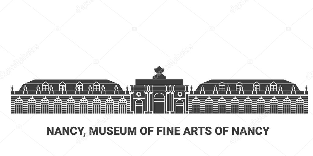 Francia, Nancy, Museo de Bellas Artes de Nancy, ilustración vector ...