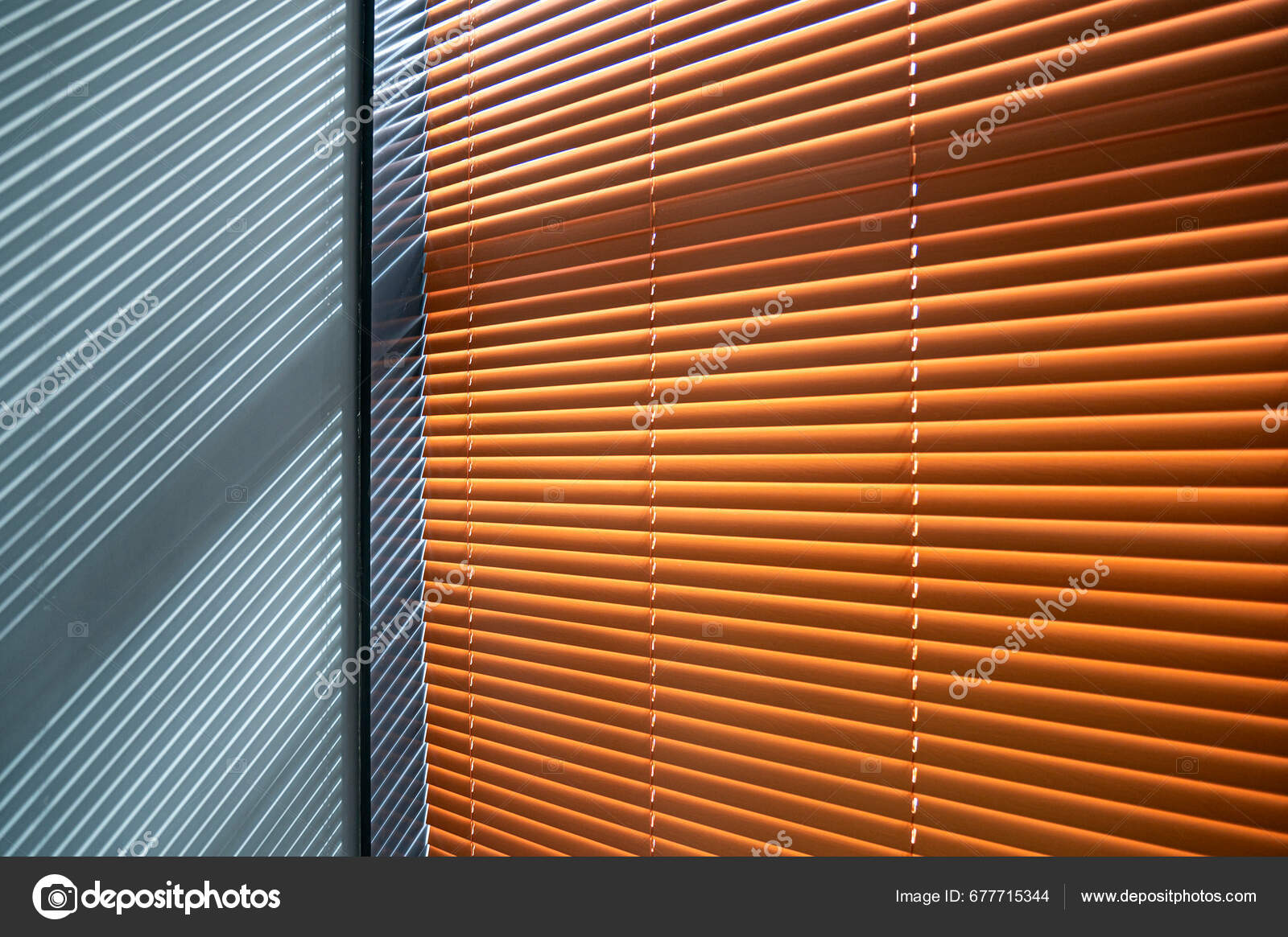 Closed Brown Wooden Blinds Shutters Shadows Gray Wall — Stock Photo ...