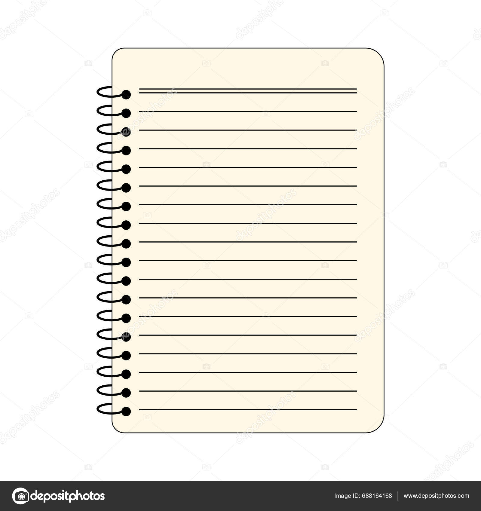 Notepad Graphic Lined Paper Spiral Binding Vector Stock Vector by ...