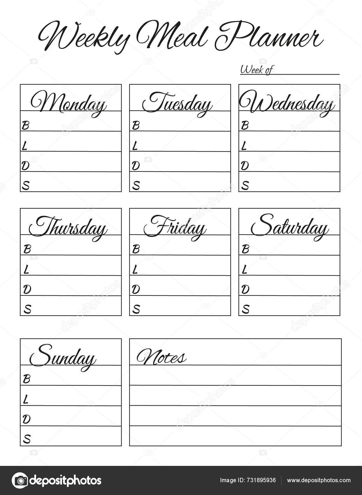 Weekly Menu Planner Meal Planning Grocery List Breakfast Lunch Dinner ...