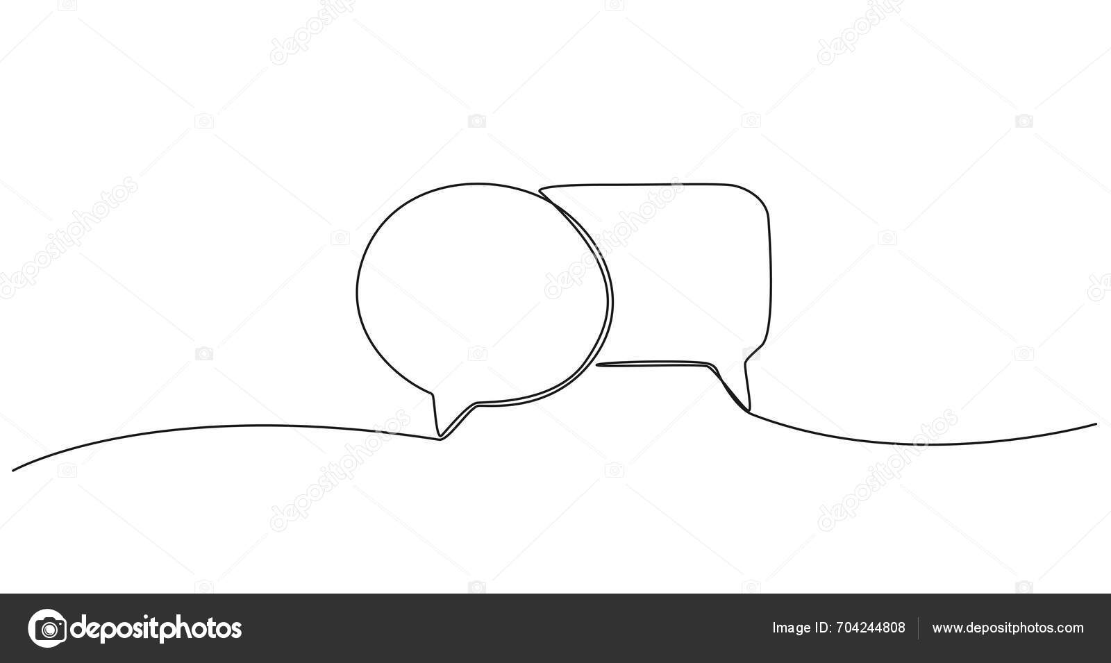 Image vectorielle Dessin Continu Une Ligne Bulles Parole Illustration ...