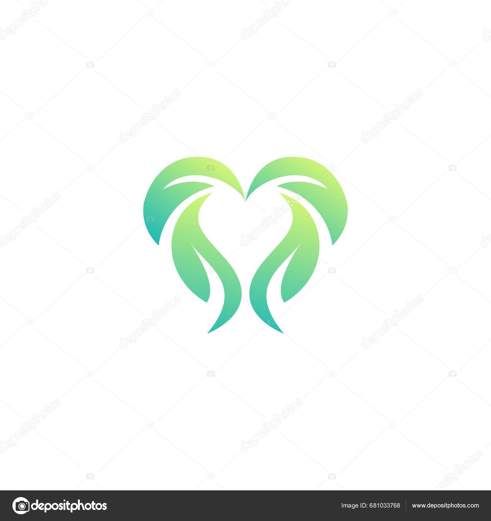 Love Leaf Logo Design Heart Leaf Icon Stock Vector by ©ansgrav 681033768