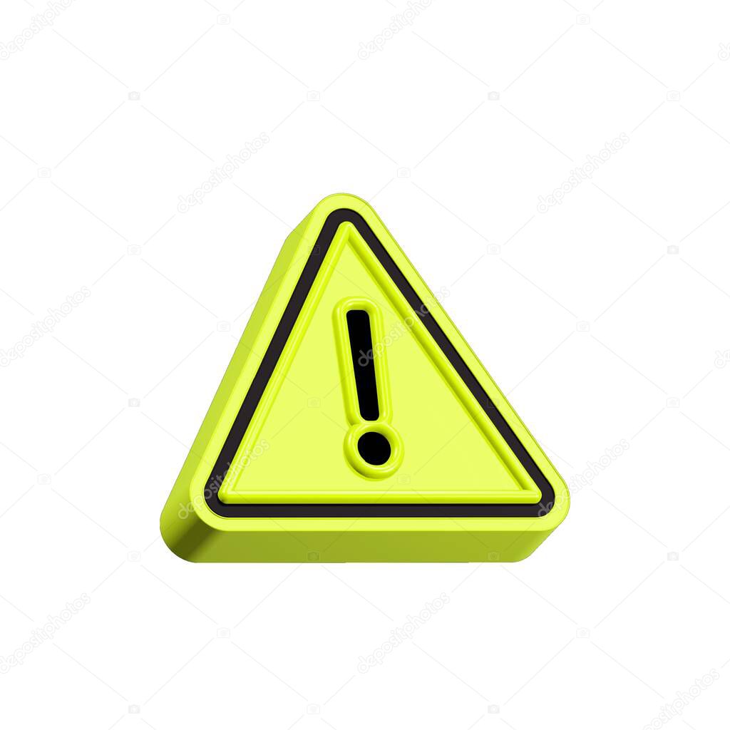 señal de alerta 3d, marca de atención, icono de precaución 2024