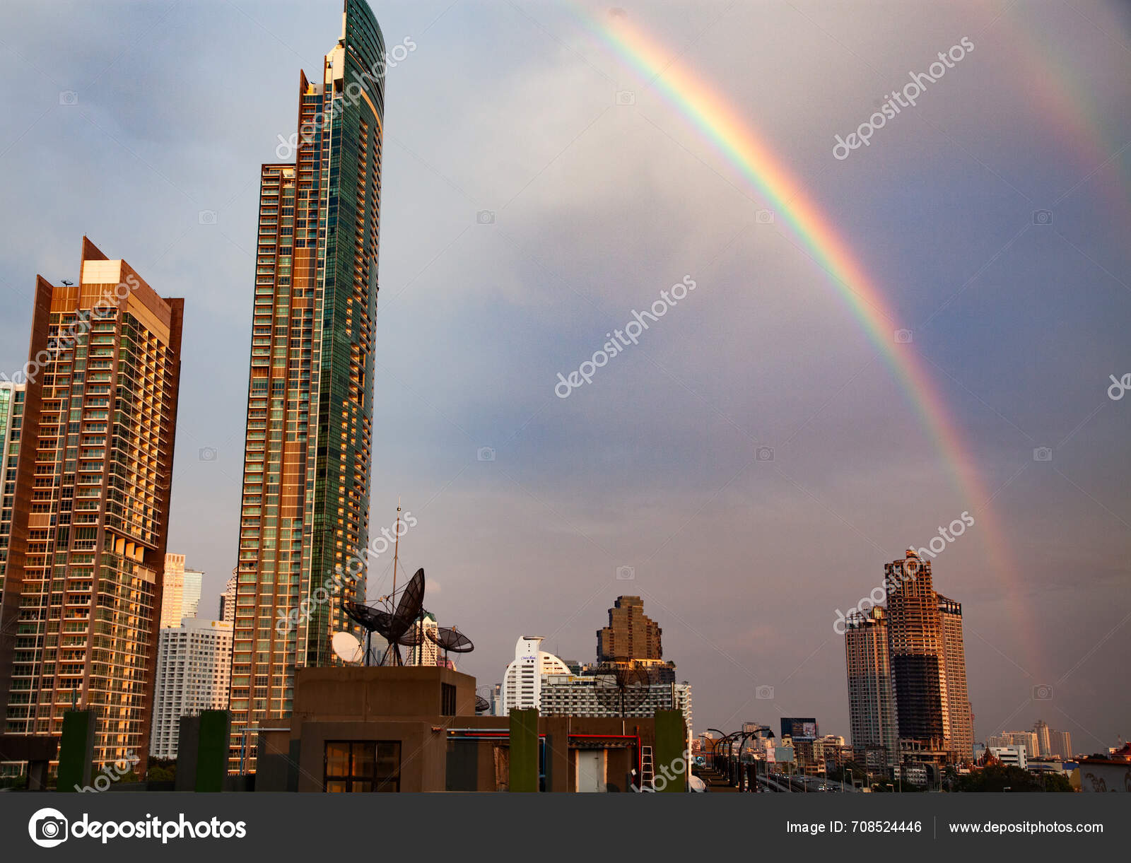 Rainbow Skyscrapers Bangkok — Stock Photo © melis82 #708524446