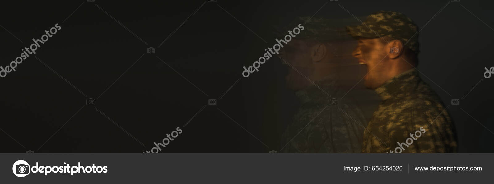 Long Exposure Soldier Suffering Post Traumatic Stress Disorder ...