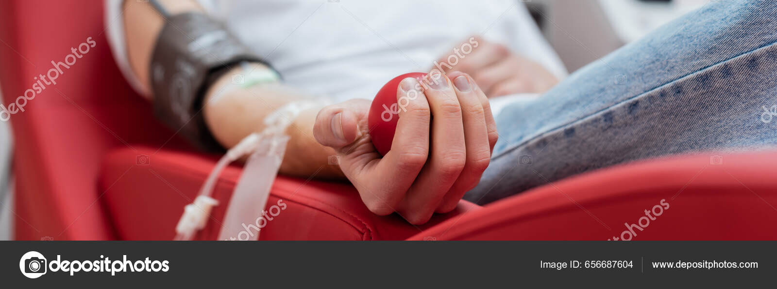 Partial View Young Volunteer Sitting Comfortable Ergonomic Chair ...