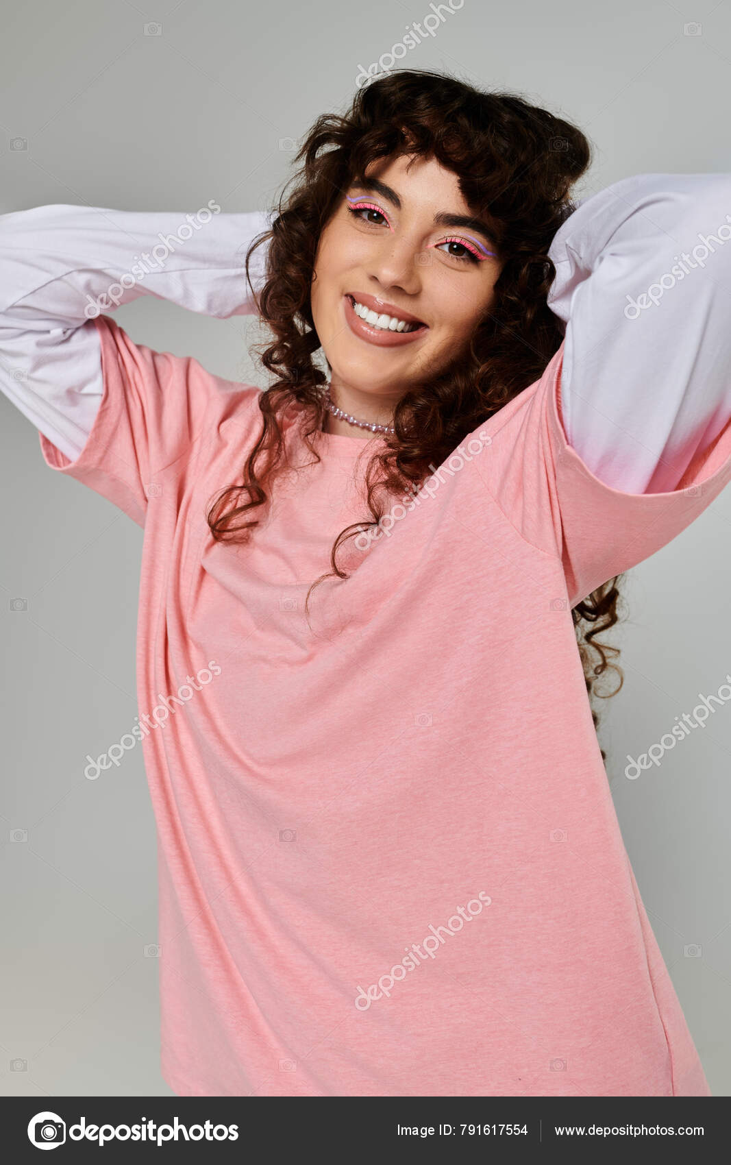 Young Woman Beams Confidence Her Stylish Outfit — Stock Photo ...